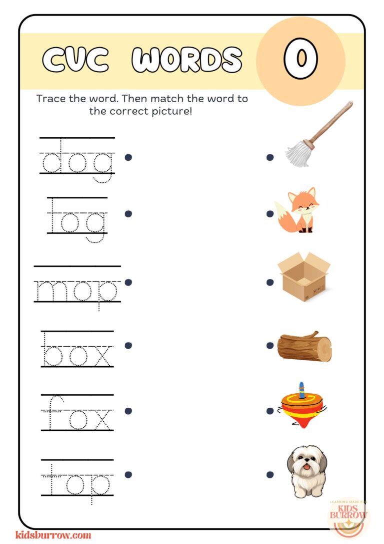 CVC Worksheets – kidsburrow.com